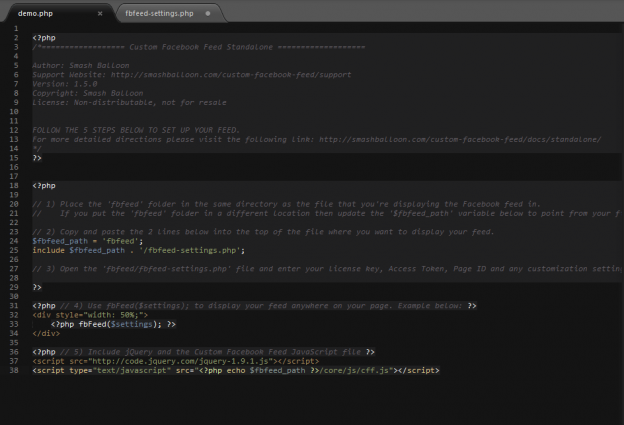 Custom Facebook Feed Php Standalone Setup And Configuration Smash Balloon 7936