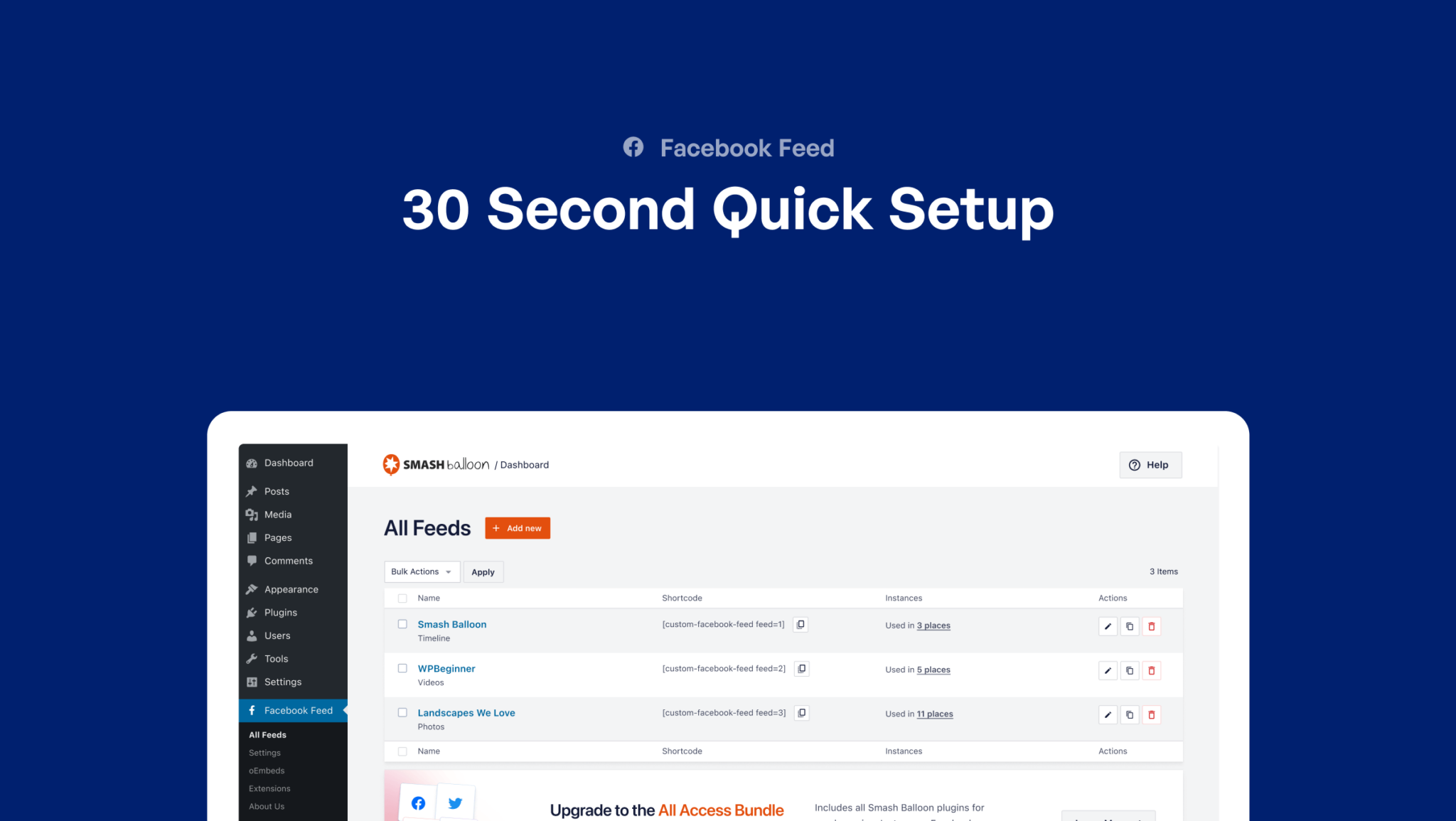 WordPress Facebook Feed Setup Demo