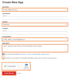 Creating a Yelp API Key - Smash Balloon