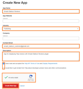 Creating a Yelp API Key - Smash Balloon
